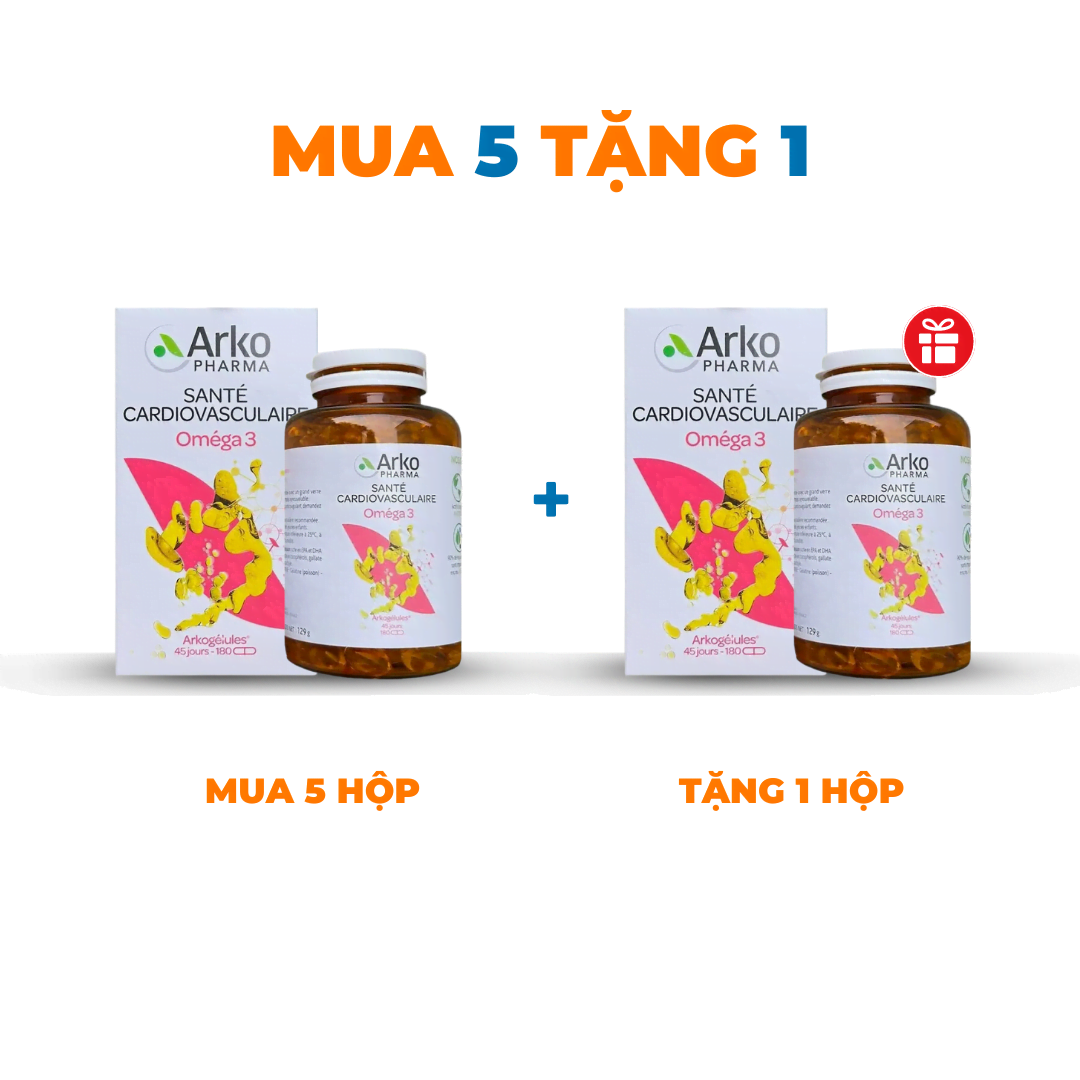 Omega 3 H/180v ARKOPHARMA Từ Cá Hồi Na Uy Tốt Cho Tim Mạch, Não Bộ